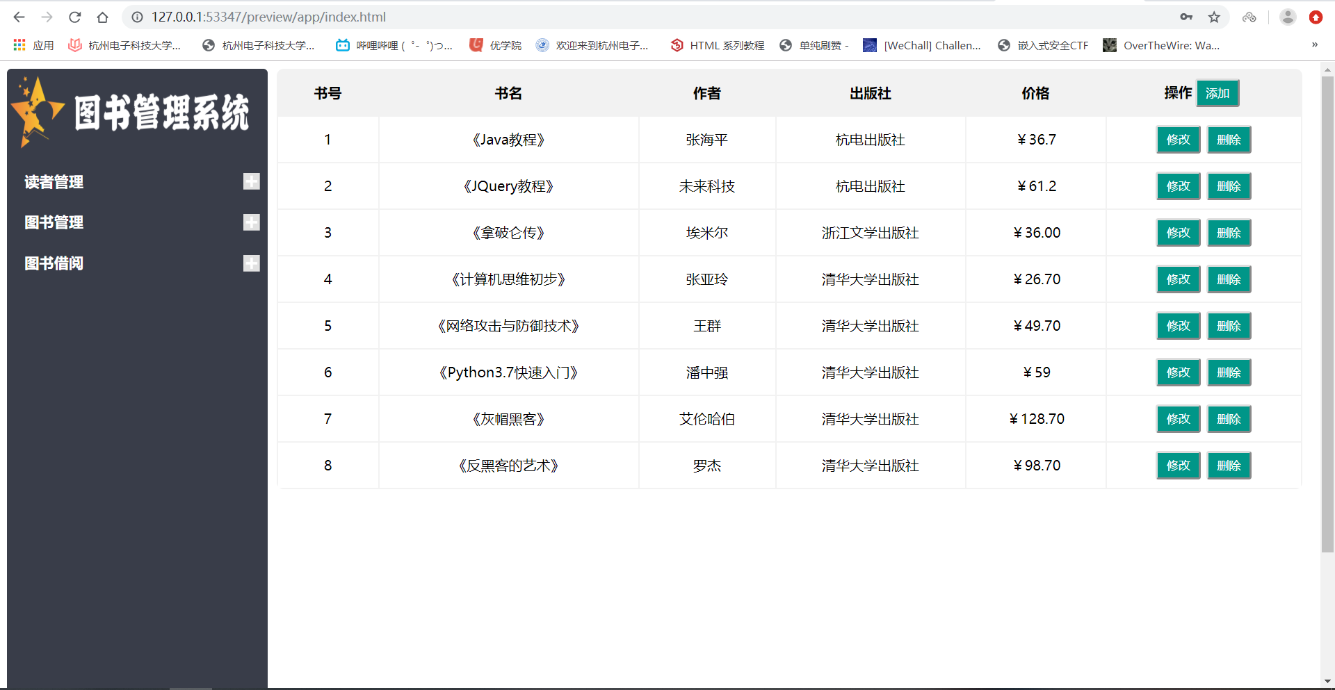 Jqueryajax制作的图书管理系统jquery图书馆录系统ajax Csdn博客 