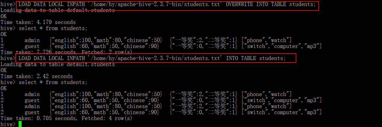Hive：Load本地文件数据到数据库中_hive load 本地文件-CSDN博客