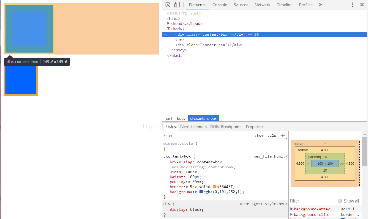 CSS3的box-sizing：向外撑content-box向内挤border-box 外撑的padding算自己的盒子会变大 内挤的padding会缩小自己_css向里挤-CSDN博客