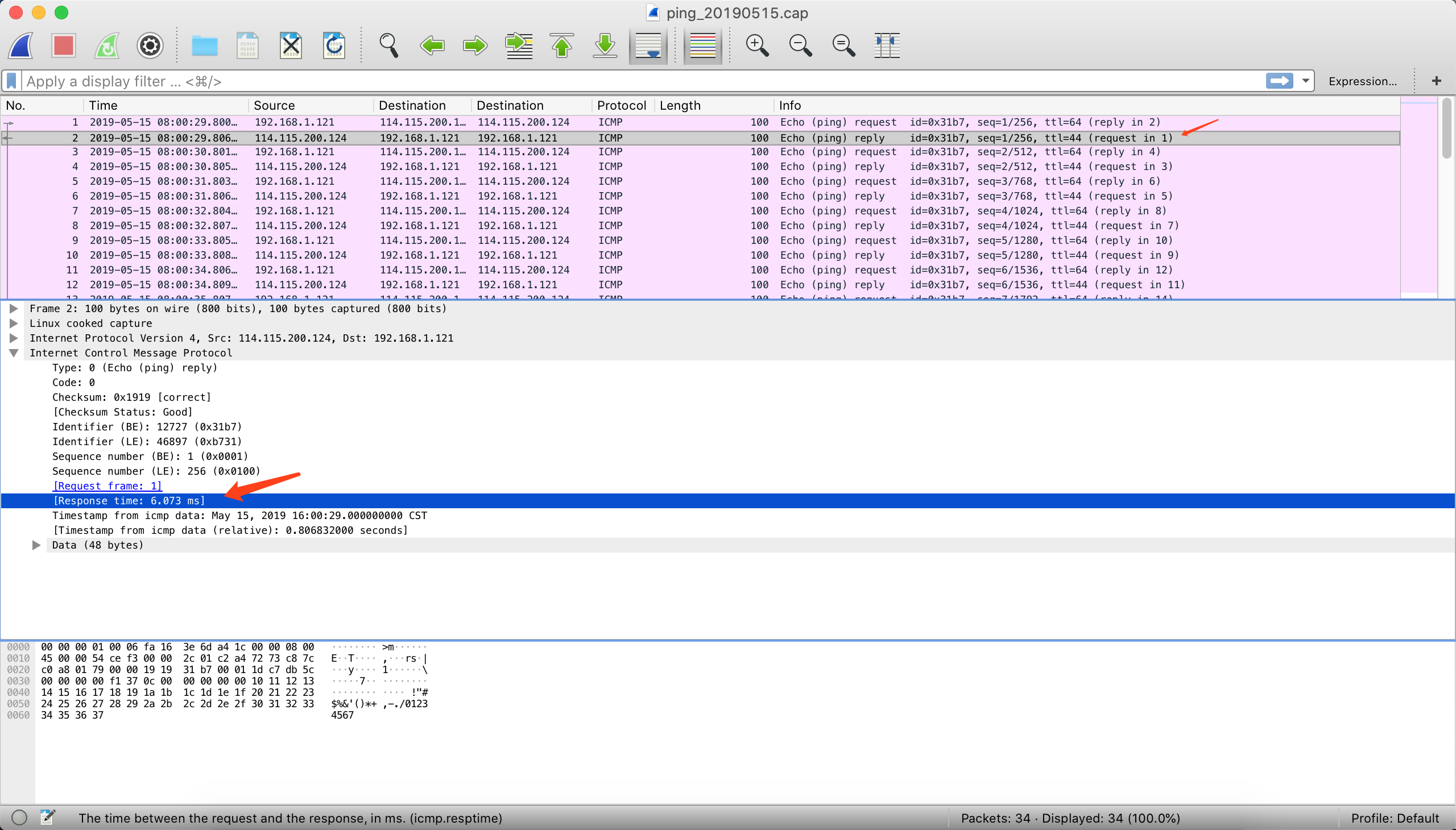 虚拟网络运维----基于wireshark报文分析快速过滤(tcp,icmp,http)报文时延_icmp response time-CSDN博客