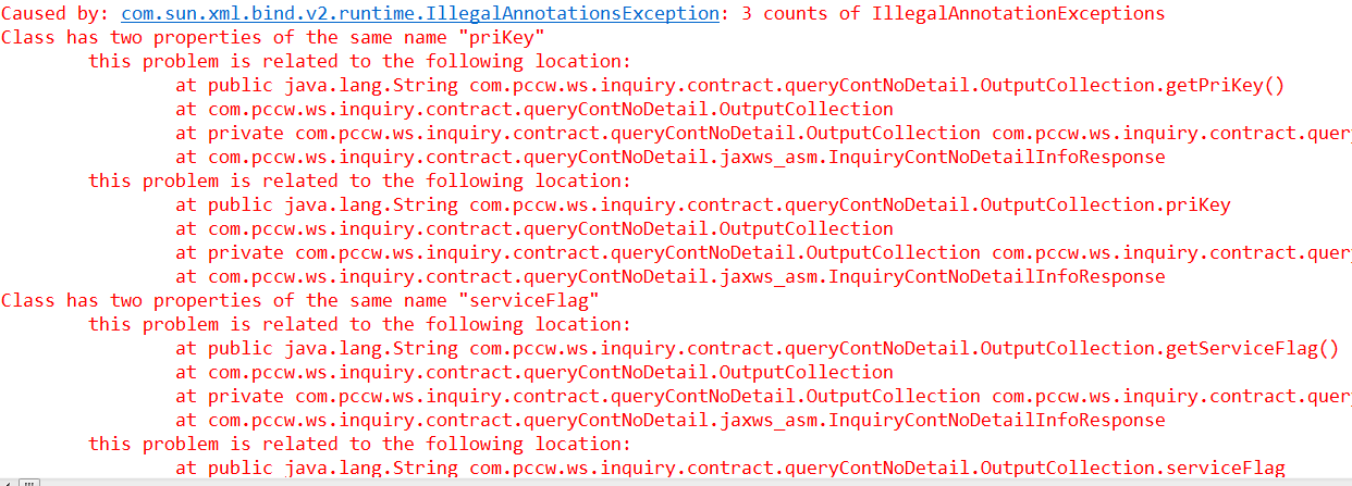 com.sun.xml.bind.v2.runtime.IllegalAnnotationsException: 3 counts of ...