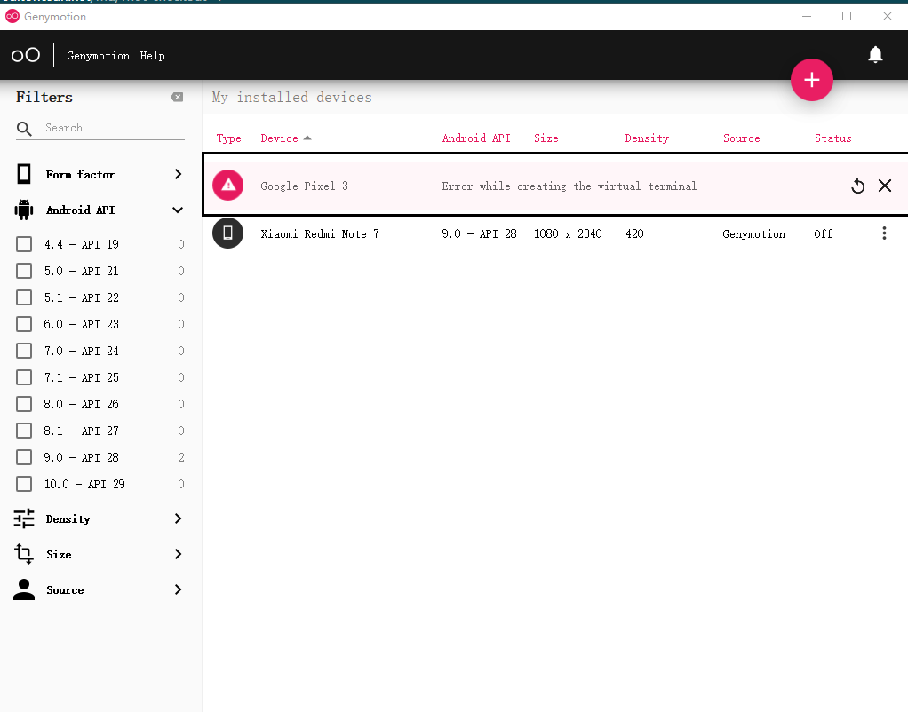 解决在win10下无法在Genymotion中无法创建Virtual Terminal_genymotion error whiling creating the-CSDN博客