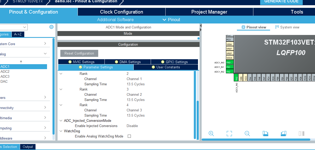 STM32的HAL库ADC DMA方式，同一通过到采集多次放入数组_32的ad采集怎么建立数组-CSDN博客