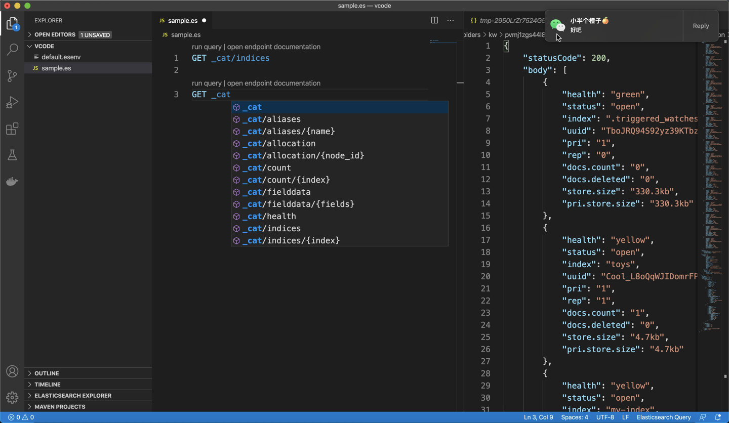 使用 Visual Studio Code 运行 Elasticsearch queries_vscode 操作elasticsearch-CSDN博客