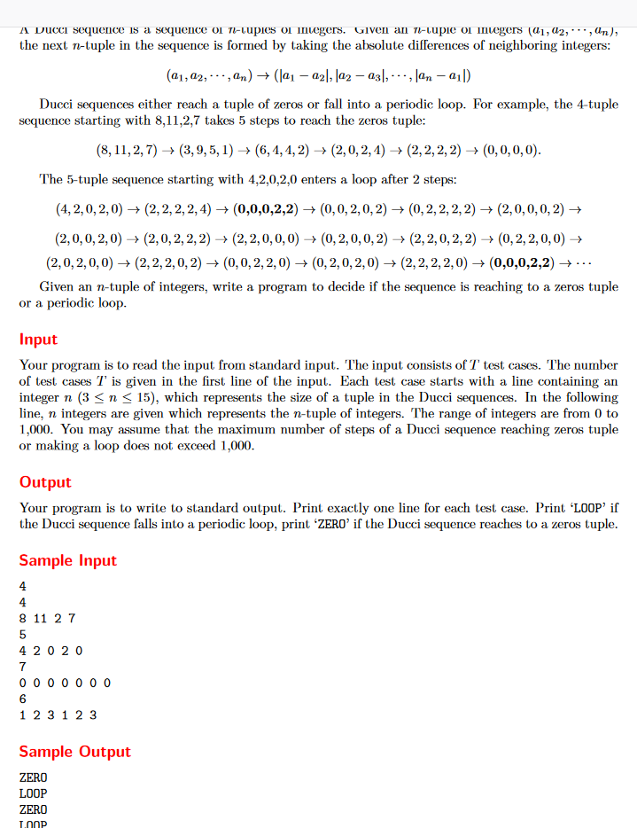 Ducci Sequence （水题）_ducci序列求解-CSDN博客