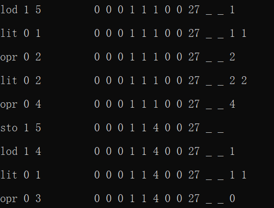 PL/0解释程序输出运行栈（带注释）_pl0运行栈-CSDN博客