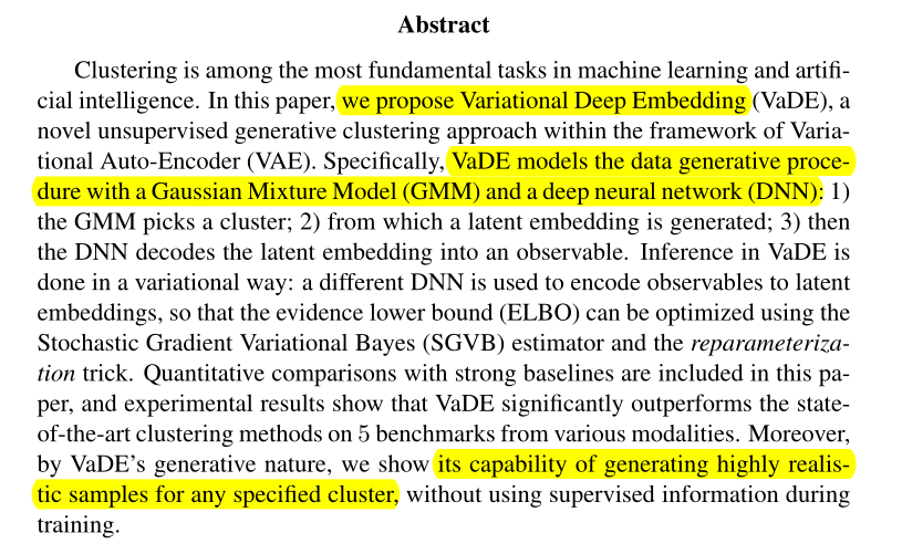 Variational Deep Embedding: An Unsupervised and Generative Approach to Clustering(VaDE)-CSDN博客