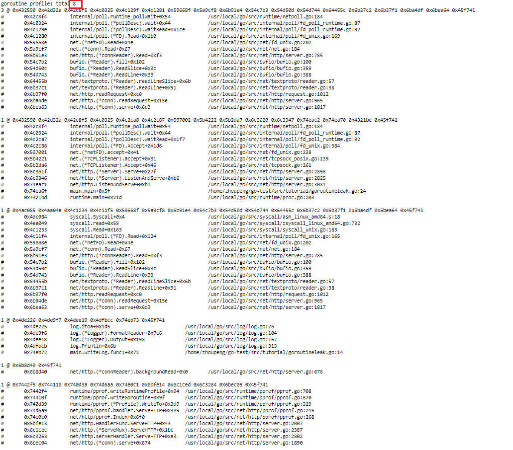 Go语言：利用pprof工具查找goroutine（协程）泄漏的示例_pprof.handler("goroutine")-CSDN博客