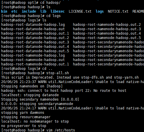 hadoop:ssh:connect to host hadoop port 22:no route to host_hadoop3: ssh: connect to host hadoop3 ...