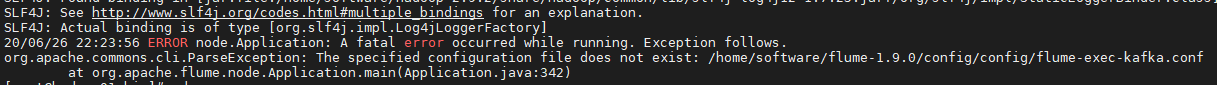 启动flume报错:error Nodeapplication A Fatal Error Occurred While Running Exception Follows Csdn博客