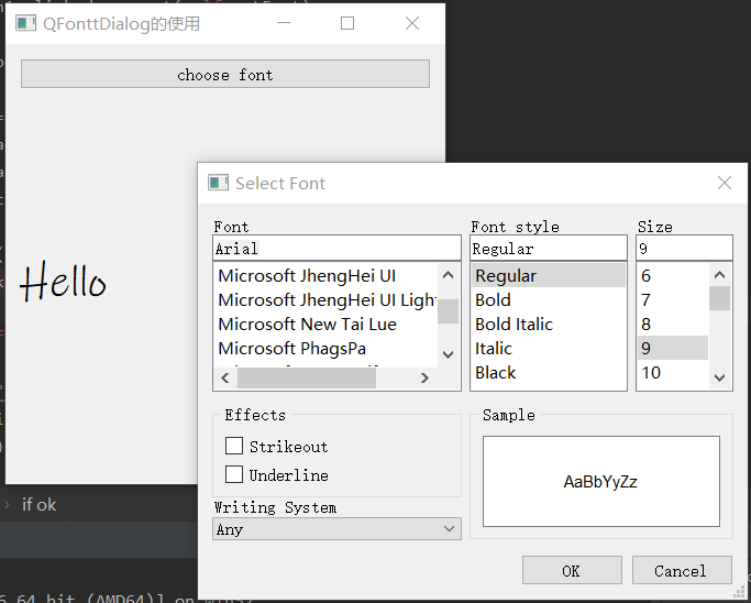 PyQt5之QFontDialog字体选择对话框_pyqt choicefont-CSDN博客