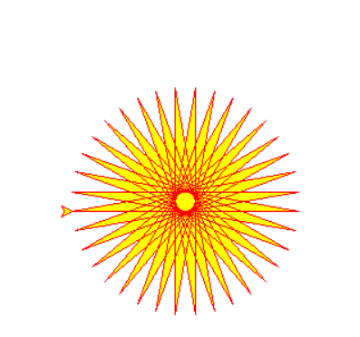 python绘制一个边长为200的太阳花_使用turte库的turtle. fd()函数和turtle.left()函数绘制一个边长为200的-CSDN博客
