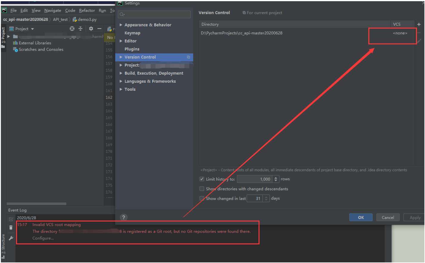 Pycharm打开一个文件提示Invalid VCS root mapping The directory 解决方法_pycharm invalid vcs-CSDN博客