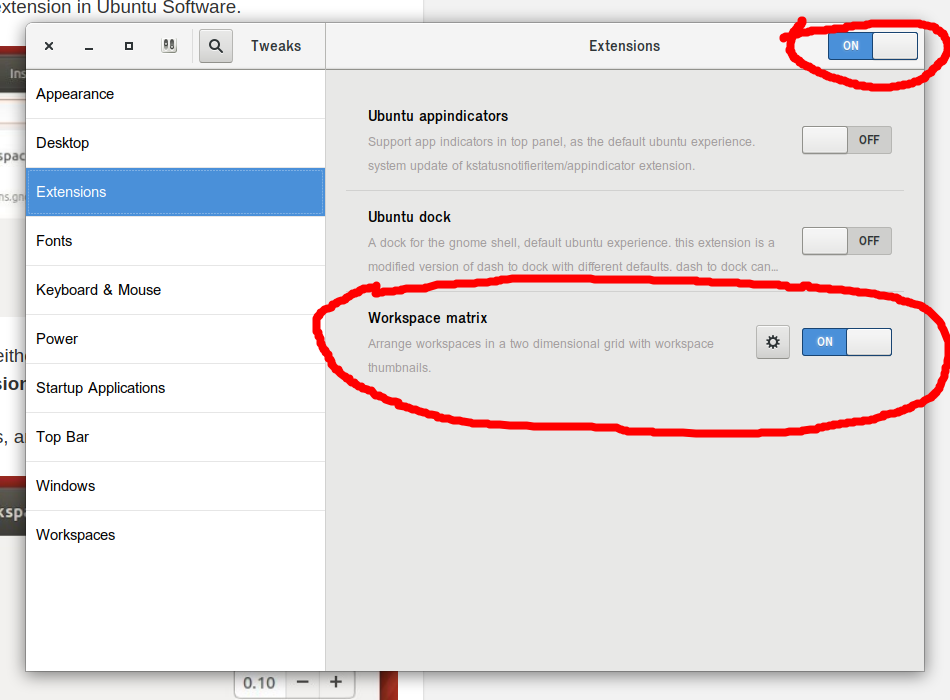 Ubuntu 18.04 LTS 双屏的时候切换工作空间workspace只有一个屏幕切换的解决方法，以及实现16.04的2x2矩阵效果_ubuntu 开机提示两个工作区-CSDN博客