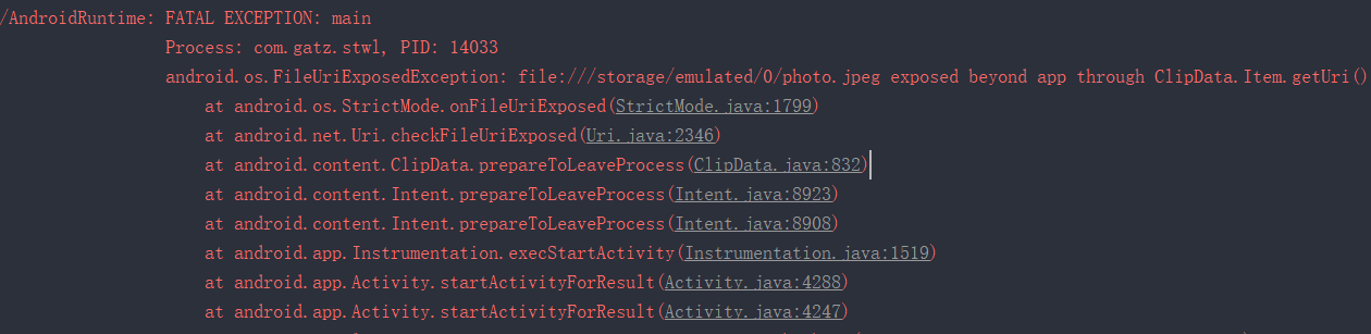 android 7.0拍照问题file:///storage/emulated/0/photo.jpeg exposed beyond app through ClipData.Item ...