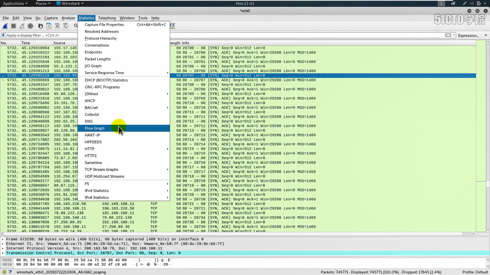 Wireshark网络安全之传输层安全-拒绝服务DOS介绍以及SYN Flood_dos和ddos拒绝服务(尝试用wireshark抓包并截图分析)-CSDN博客