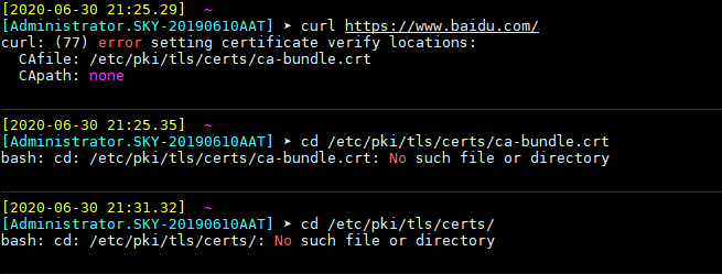 windows使用curl访问请求报curl: (77) error setting certificate verify locations_curl error setting ...