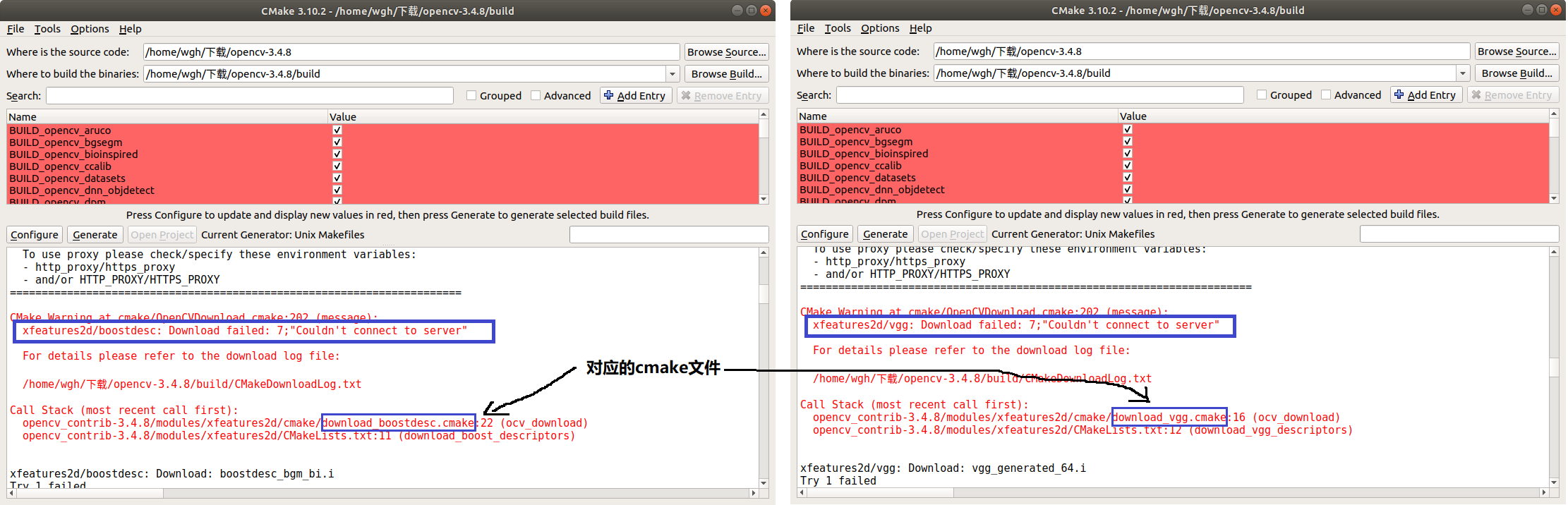 ubuntu18.04一次性完整安装opencv3.4.8和opencv_contrib（附cmake时难以下载的文件）_ubuntu18 编译opencv-3.4.16-CSDN博客