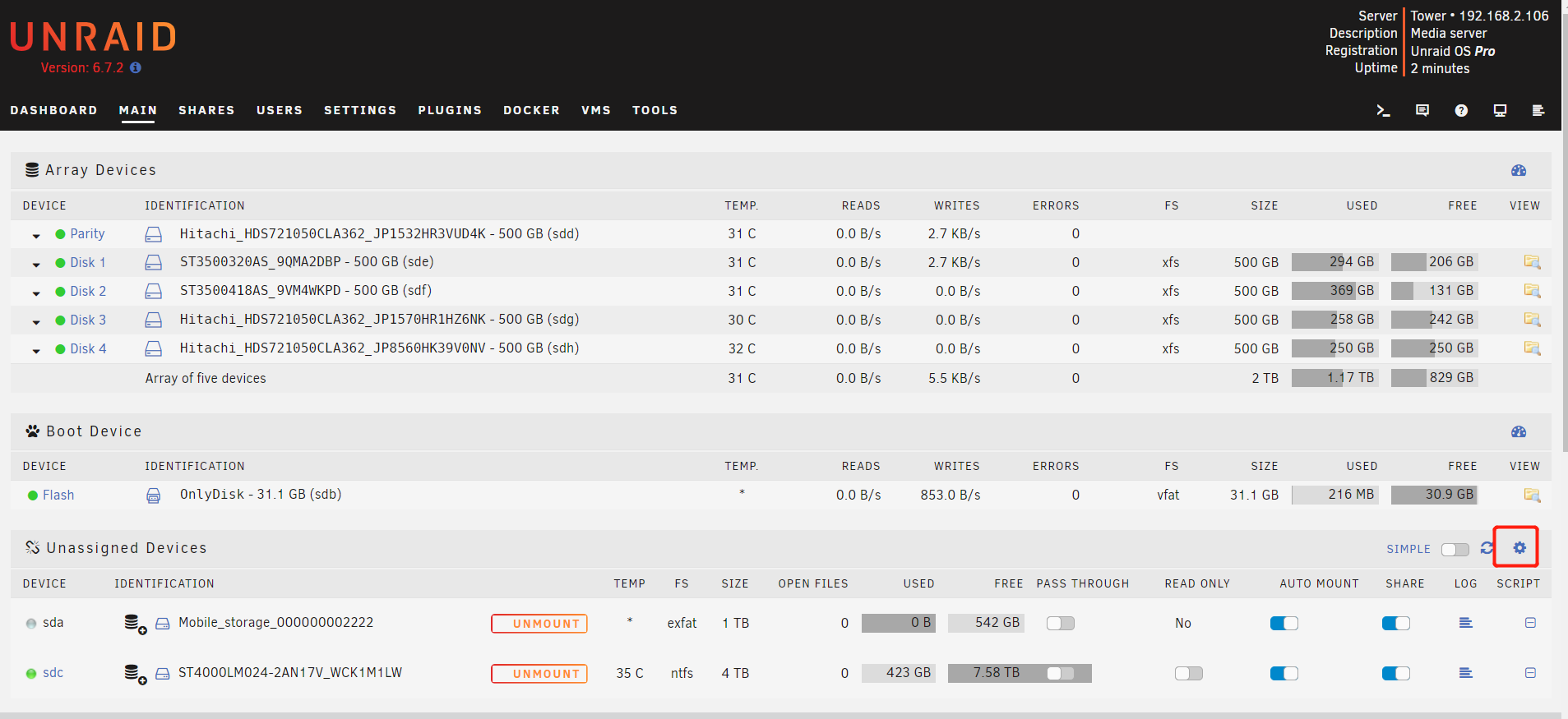 UNRAID挂载exFat格式的USB磁盘后续（自动挂载）_unassigned devices-CSDN博客