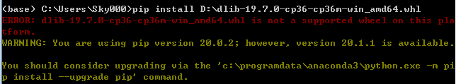Anaconda3+python3.7 install dlib (dlib-19.17.99-cp37-cp37m-win_amd64.whl) - Programmer Sought