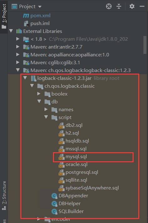 SpringBoot中Logback常用配置以及自定义输出到MySql数据库_could not create an appender of type [ch.qos.logba-CSDN博客