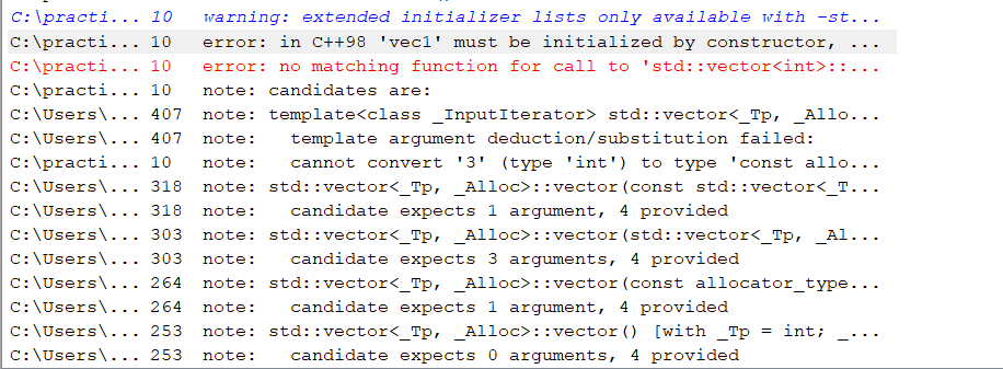 codeblocks:error: in C++98 ‘xxx’ must be initialized by constructor, not by ‘{...}’_in c++98 'x ...
