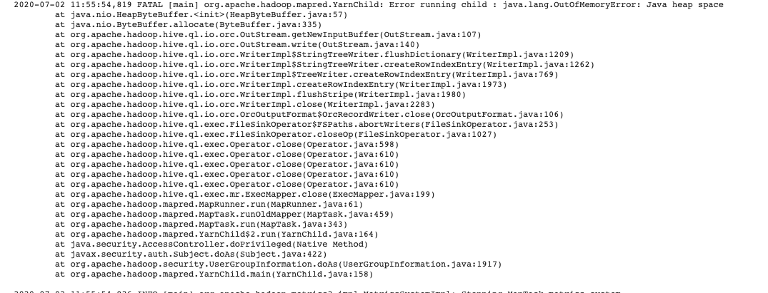 hive Error: Java heap space - Programmer Sought