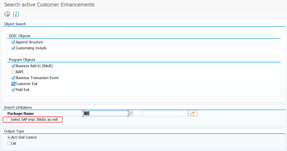查找SAP某个Tcode下已经实施的增强(BADi、user-exit、BTE….)_sap 怎么检查badi 已经被实施调用了-CSDN博客