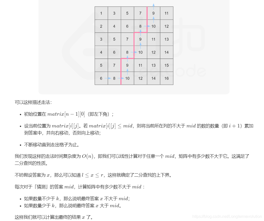 每日算法 有序矩阵中第k小的元素 N N的有序矩阵 每一行有序 求第k小的元素 Csdn博客