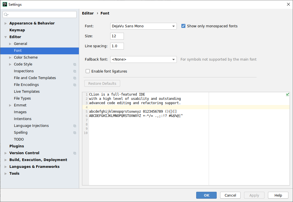 CLion 设置行号、字体和注释_clion注释斜体-CSDN博客