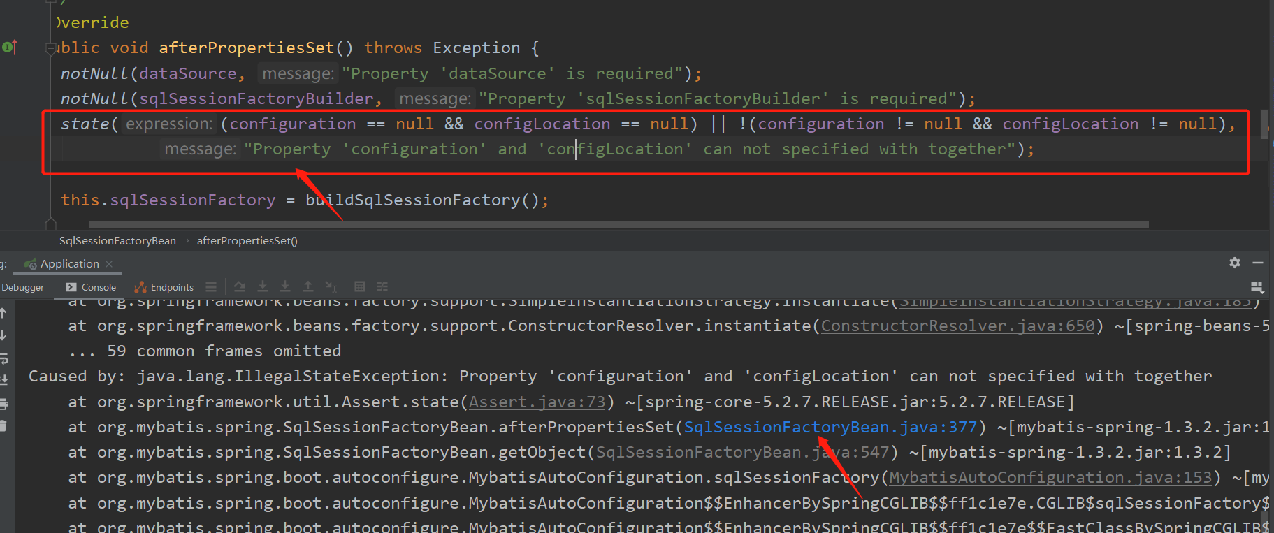 springboot整合mybatis配置异常:Property ‘configuration‘and‘configLocation‘cannotspecifiedwithtogether源码 ...