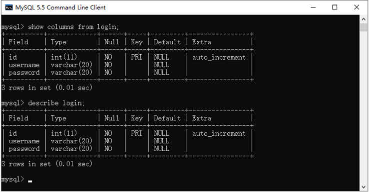 使用命令行查看mysql数据库、表和字段等信息mysql查看查看数据 Csdn博客 