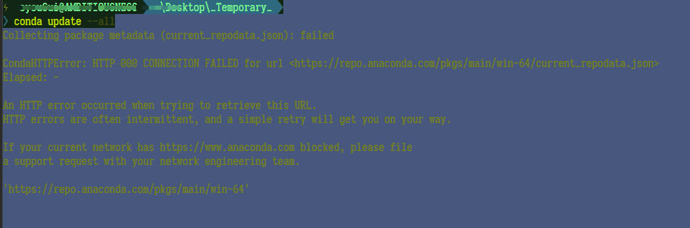 Anaconda 解决 “CondaHTTPError: HTTP 000 CONNECTION FAILED for url“ 问题 | 解决spyder无法更新到最新版本-CSDN博客