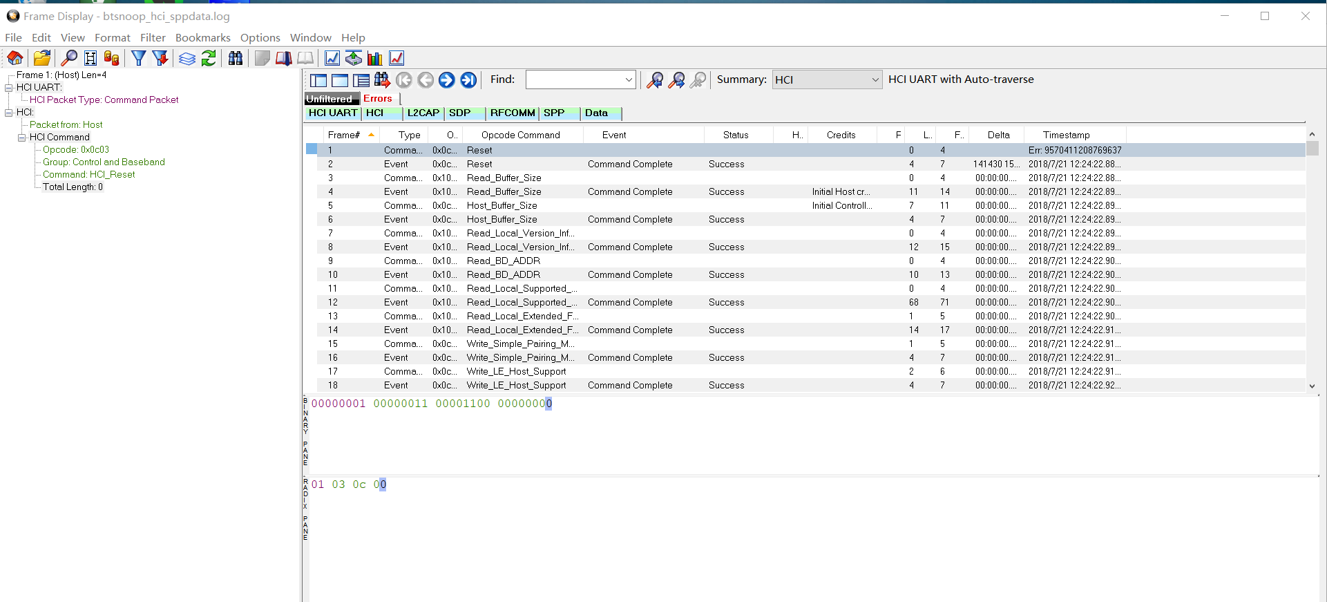 【蓝牙】 HCI log分析工具----Frontline ComProbe Protocol Analysis System使用教程_如何打开hcilog看一下-CSDN博客