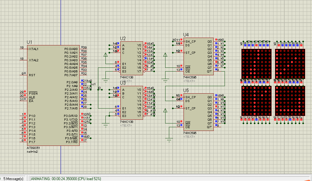 51单片机教程：51单片机驱动四个8*8点阵，拼凑16*16点阵显示标准汉字。_如何用8*8单色led点阵设计一个16*16单色led显示屏?有哪些常见的设计方法-CSDN博客