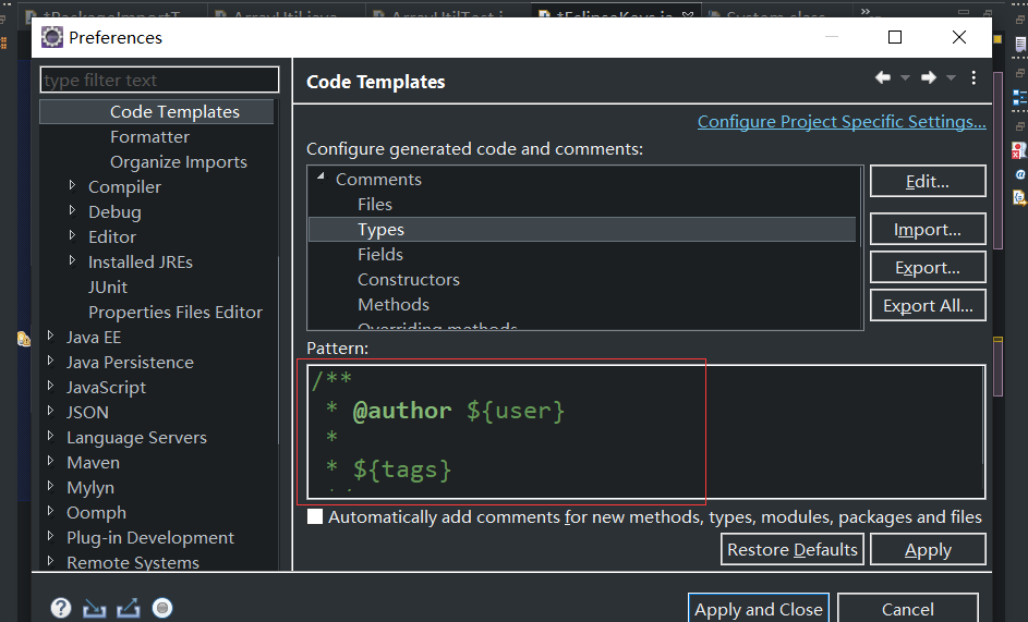 更改Eclipse文档注释模板_eclipse更新注释格式-CSDN博客