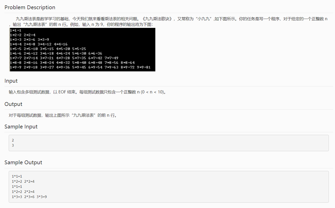SDUT for循环之九九乘法表_sdut-九九乘法表-CSDN博客