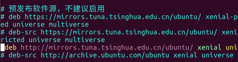 apt update时出现Duplicate sources.list entry http://mirrors.tuna.tsinghua.edu.cn/ubuntu xenial ...