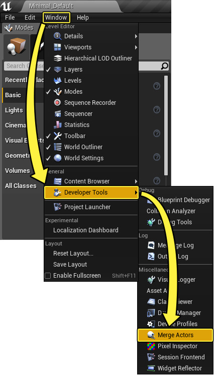 UE4 merge multiple StaticMesh in scene - Programmer Sought