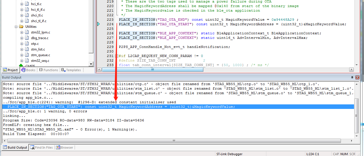 消除keil编译警告 #1296-D:extended constant initialiser used-CSDN博客