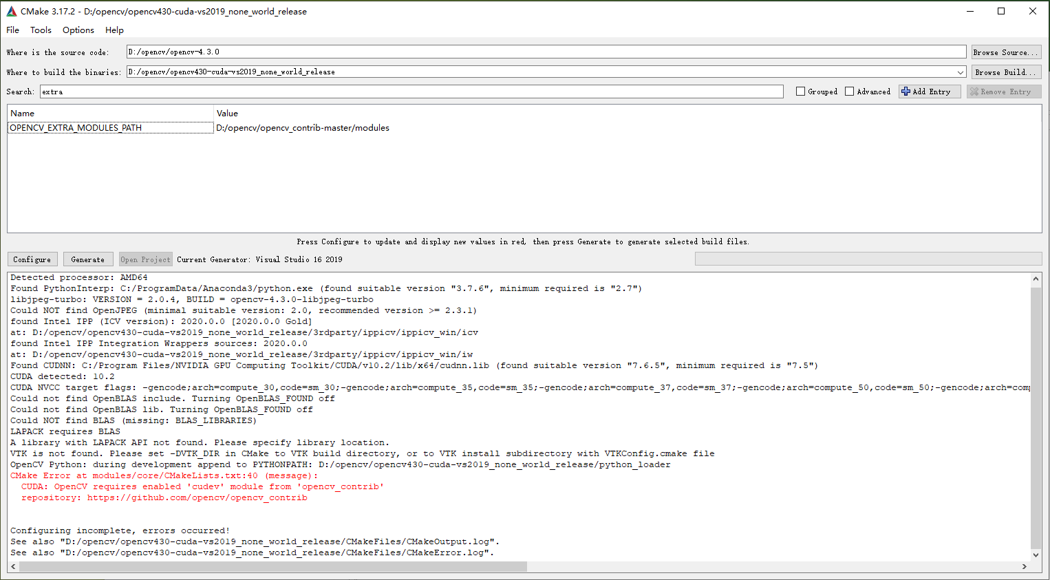 Windows 10下编译支持CUDA的OpenCV_build cuda stubs需要勾选吗-CSDN博客