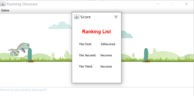 Java小游戏：恐龙快跑（Running Dinosaur）_java恐龙快跑-CSDN博客
