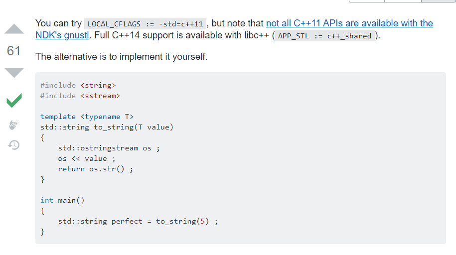 编译android版本的opencv源码时，出现error：“to_string“ is not a member of ‘std‘_opencv 'cbrt' is not a member ...
