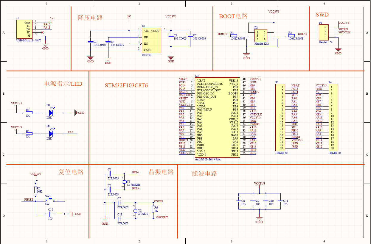 以STM32最小系统设计为例PCB设计总结_stm32系统画pcb需要做哪些测试点‘’-CSDN博客