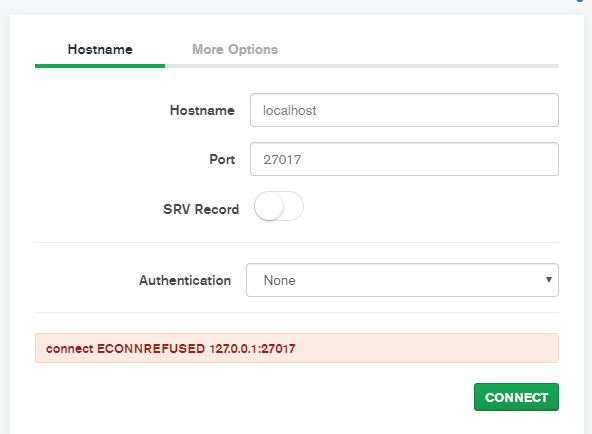Connect Econnrefused 12700127017——mongodb连接失败 Csdn博客