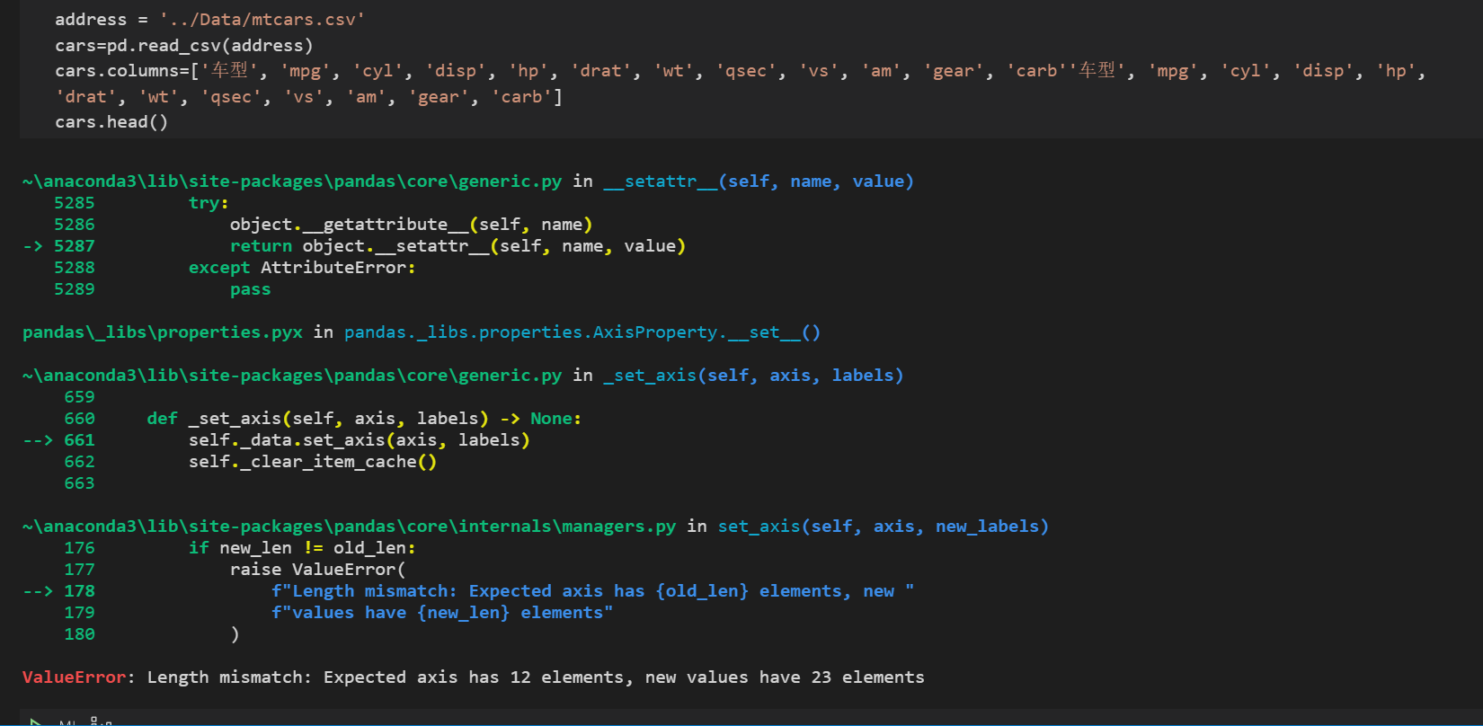 Python ValueError Length Mismatch Expected Axis Has 12 Elements Python ValueError Length Mismatch Expected Axis Has 12 Elements