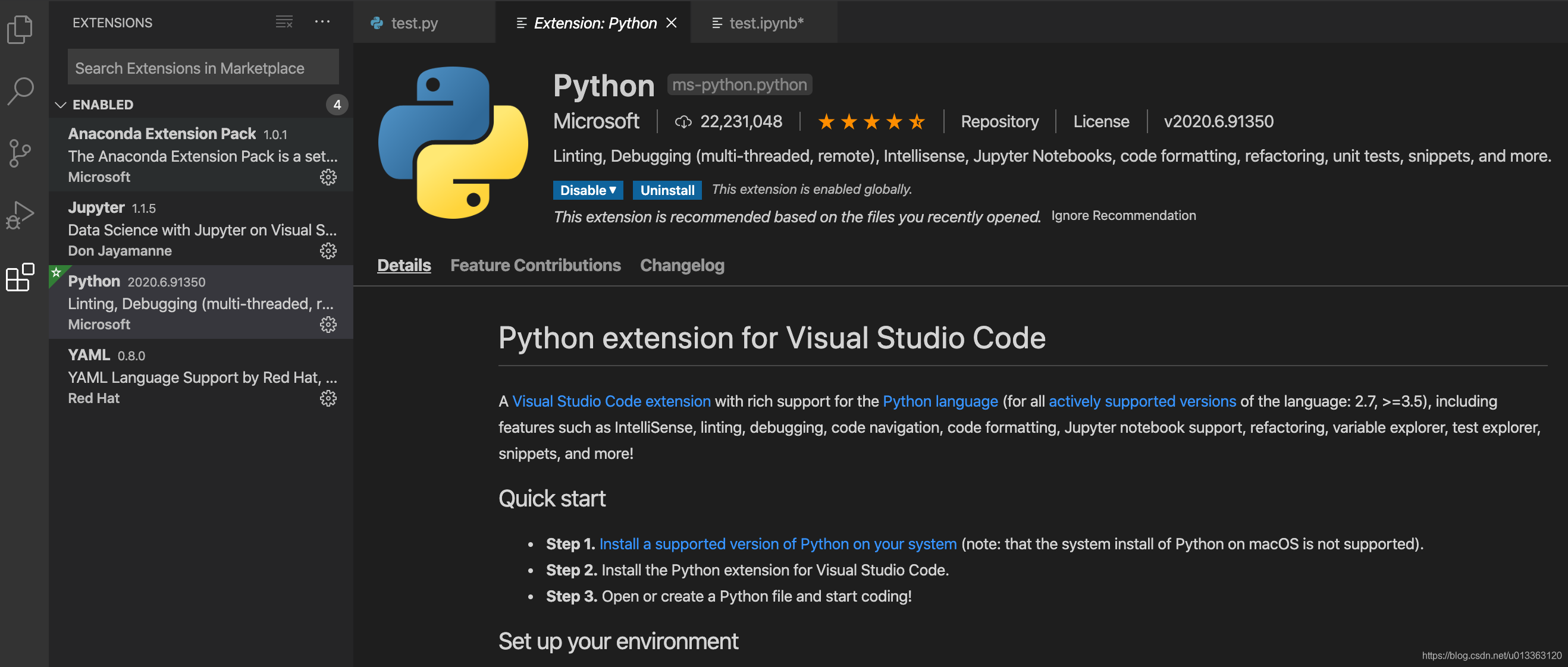 Macosvscodeanacondatensorflow打造python开发环境mac Vscode安装配置python环境 Csdn博客
