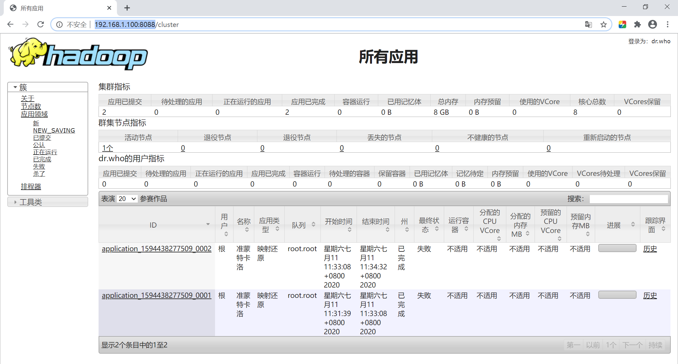 Hadoop之YARN的安装使用_hadoop on yarn-CSDN博客