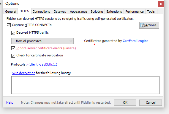 【Fiddle】The Fiddler AutoResponder is enabled, but this request did not match any of the listed ...