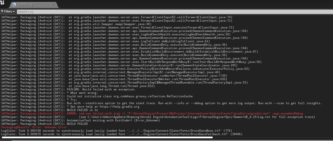 虚幻引擎UE4.25版本使用Android打包出错提示：ERROR: cmd.exe failed with args /c 和 :app:assembleDebug的解决方法_虚幻4.25. ...